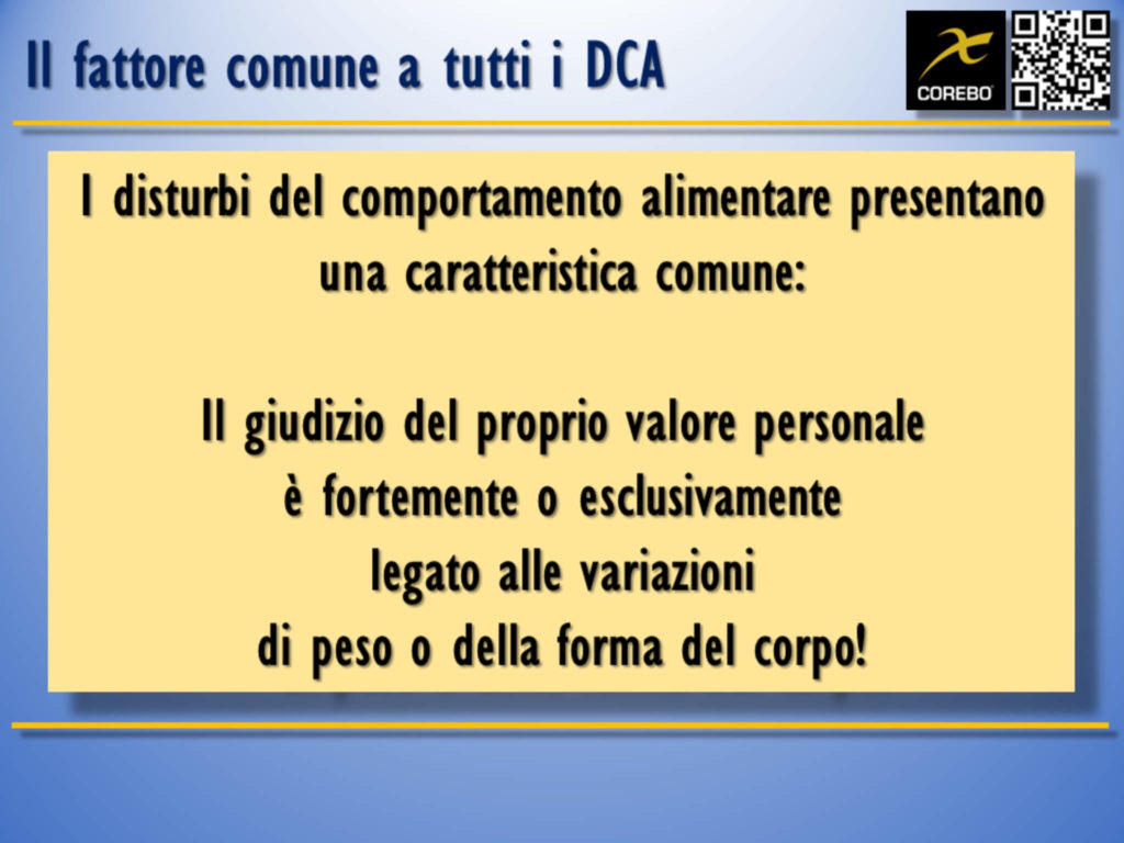 Disturbi del comportamento alimentare - Cosa sono i DCA - COREBO