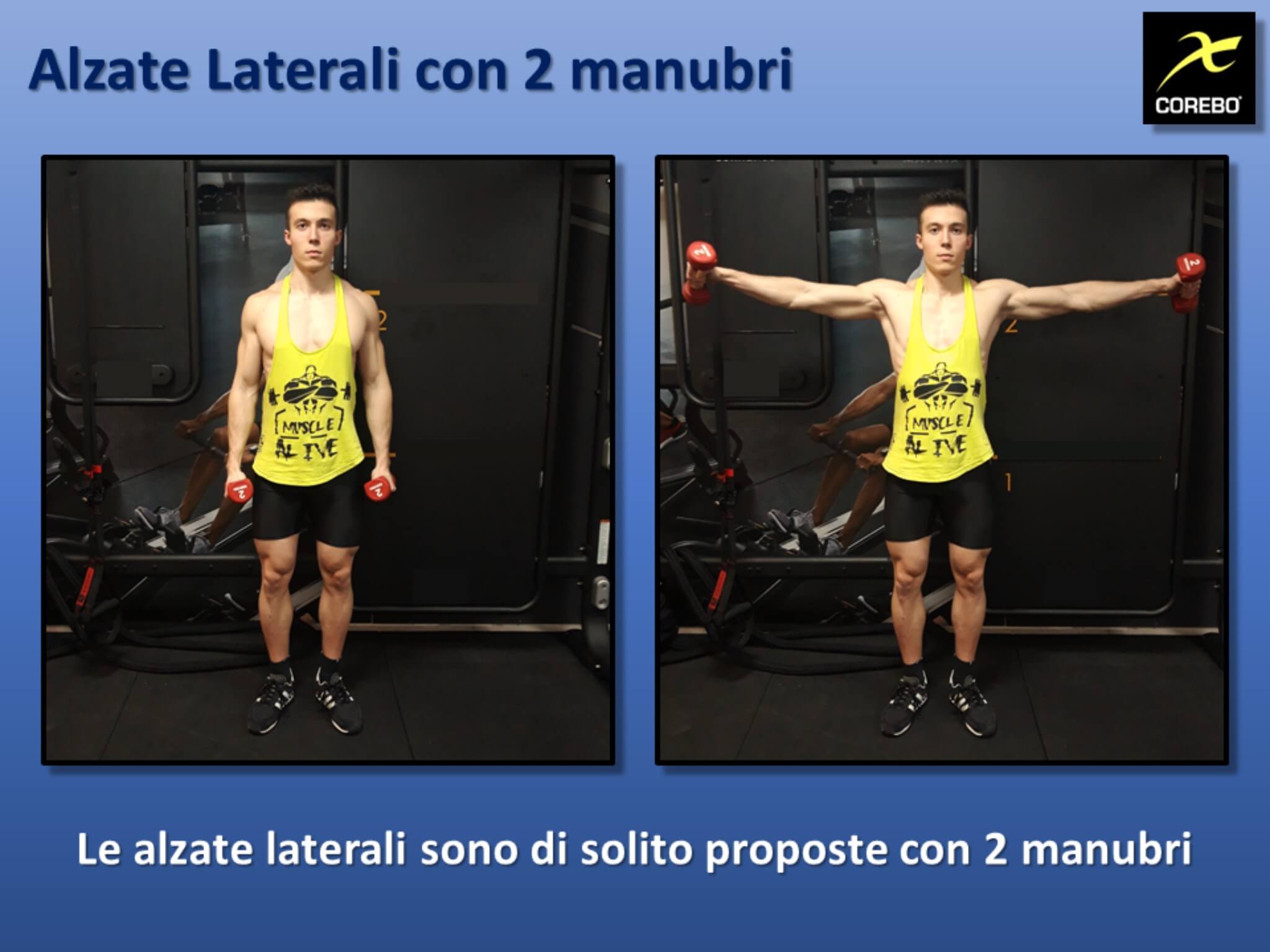 Alzate laterali manubri e bodybuilding: esecuzione ed errori - COREBO